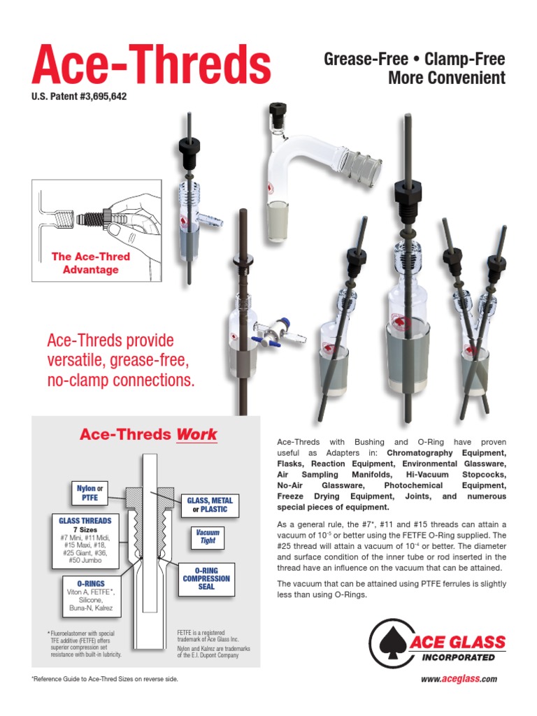 Ace Threds From Ace Glass Incorporated | PDF | Laboratories | Glasses