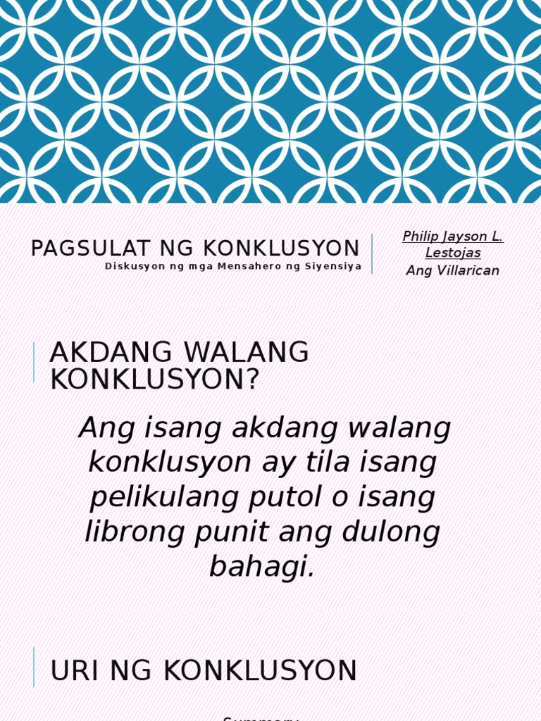 Pagsulat NG Konklusyon | PDF
