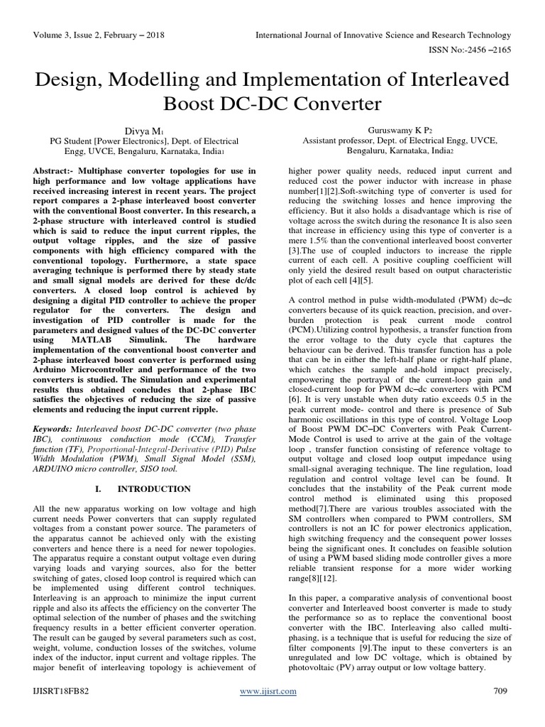 Design, Modelling and Implementation of Interleaved Boost DC-DC Converter | Download Free PDF ...