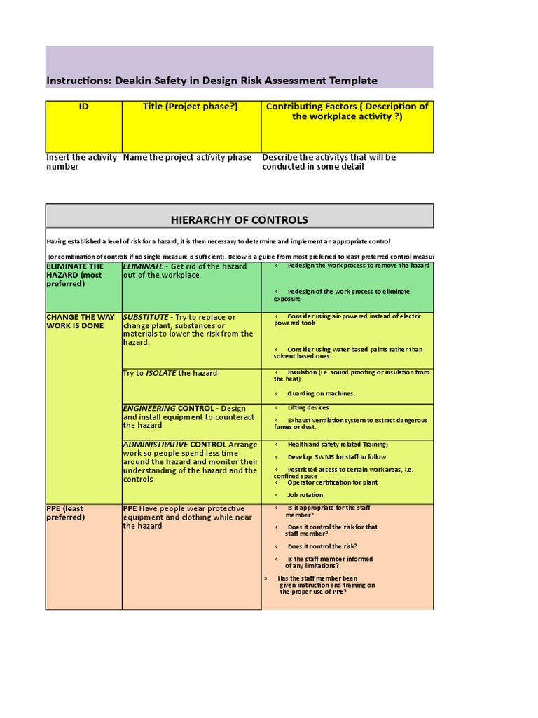 Design Risk Assessment Template | Download Free PDF | Personal ...