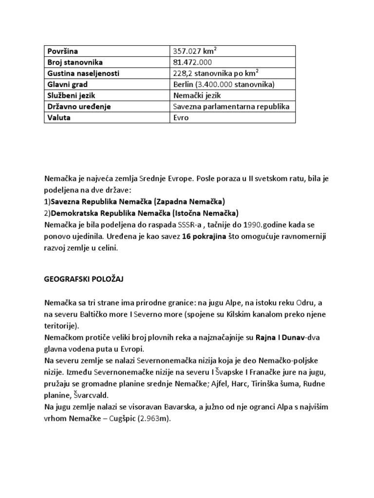 Nemacka Osnovno | PDF