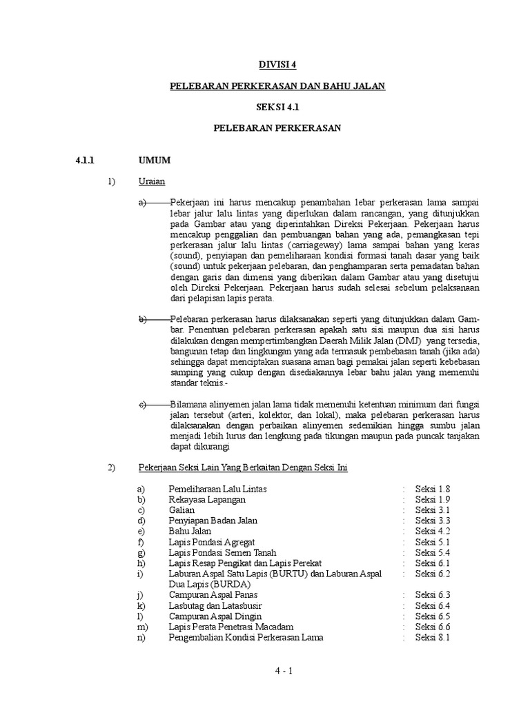 Divisi 04 Pelebaran Perkerasan Dan Bahu Jalan Pdf