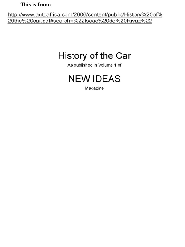 History of The Car | PDF | Car | Internal Combustion Engine