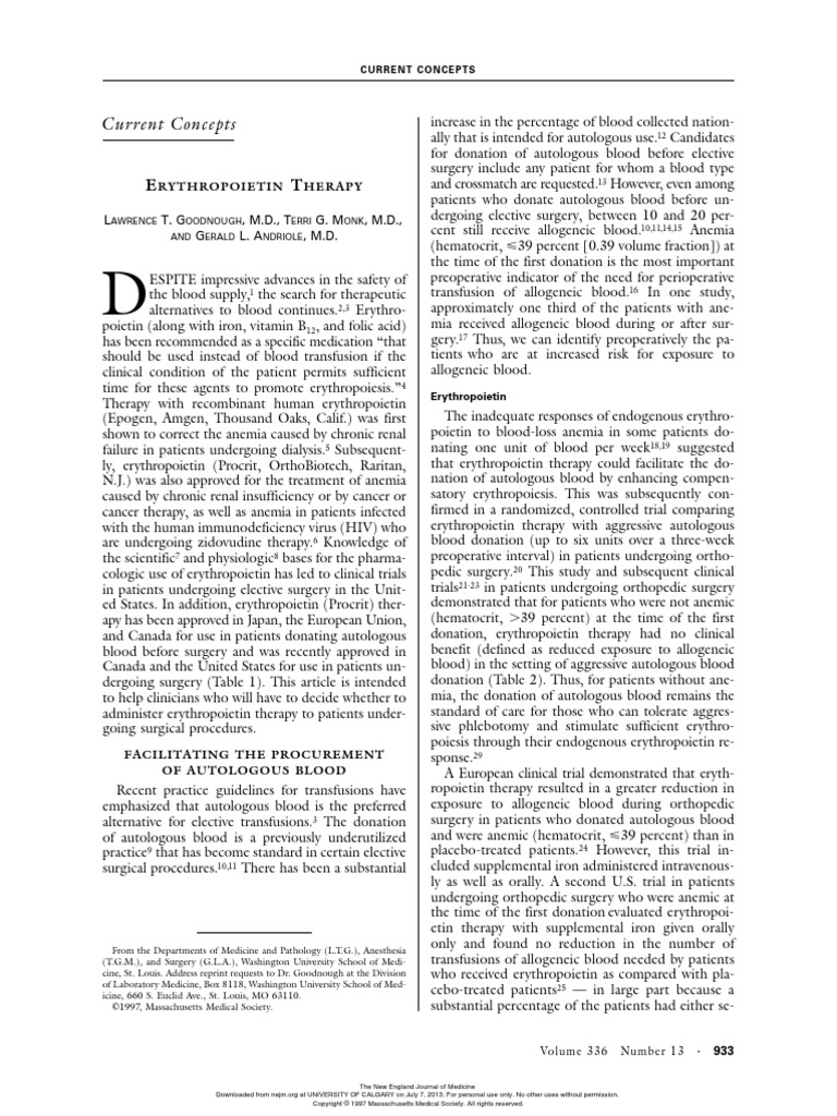 Good Nough 1997 | PDF | Anemia | Blood Transfusion