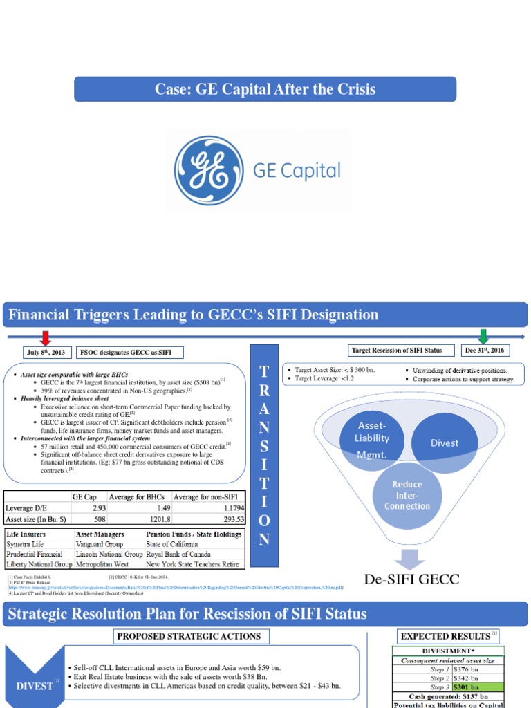 GE Capital After The Crisis | PDF | Systemically Important Financial ...