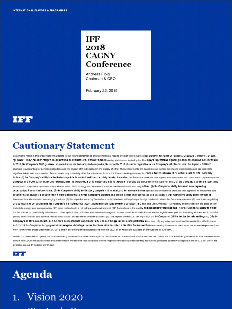IFF CAGNY 2018 Presentation | PDF | Mergers And Acquisitions | Dividend