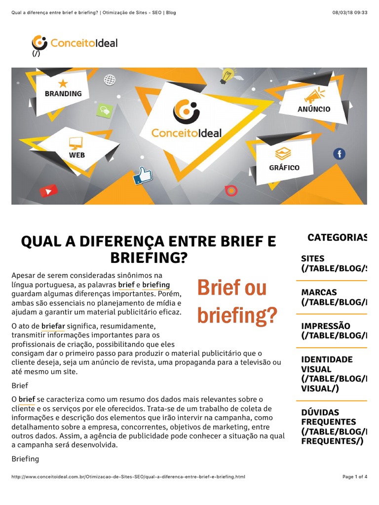 Qual A Diferença Entre Brief e Briefing? - Otimização de Sites - SEO ...