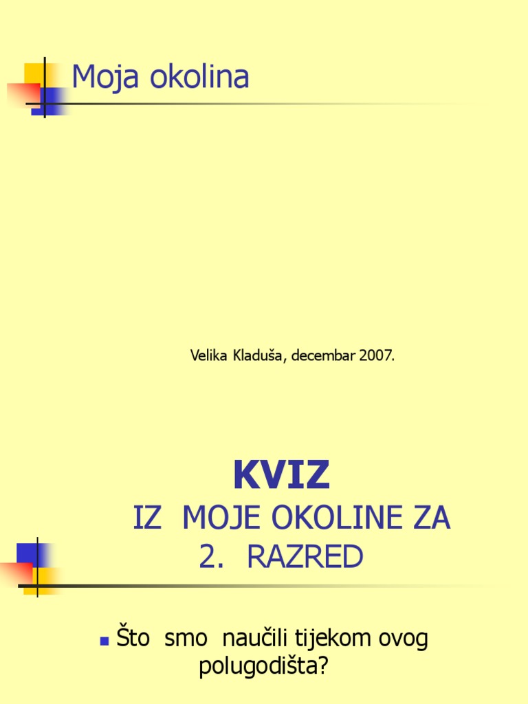 Kviz Moja Okolina | PDF