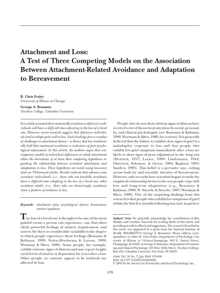 Attachment and Loss | PDF | Grief | Attachment Theory