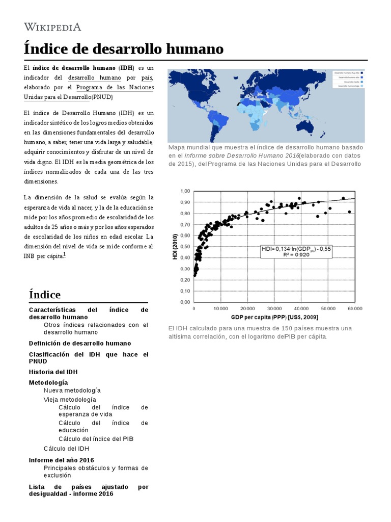 Índice de Desarrollo Humano | PDF | Índice de Desarrollo Humano | Economias