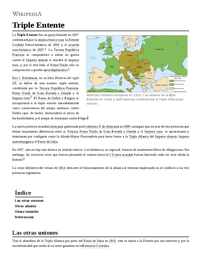 Triple Entente | PDF | Conflictos globales | Operaciones militares