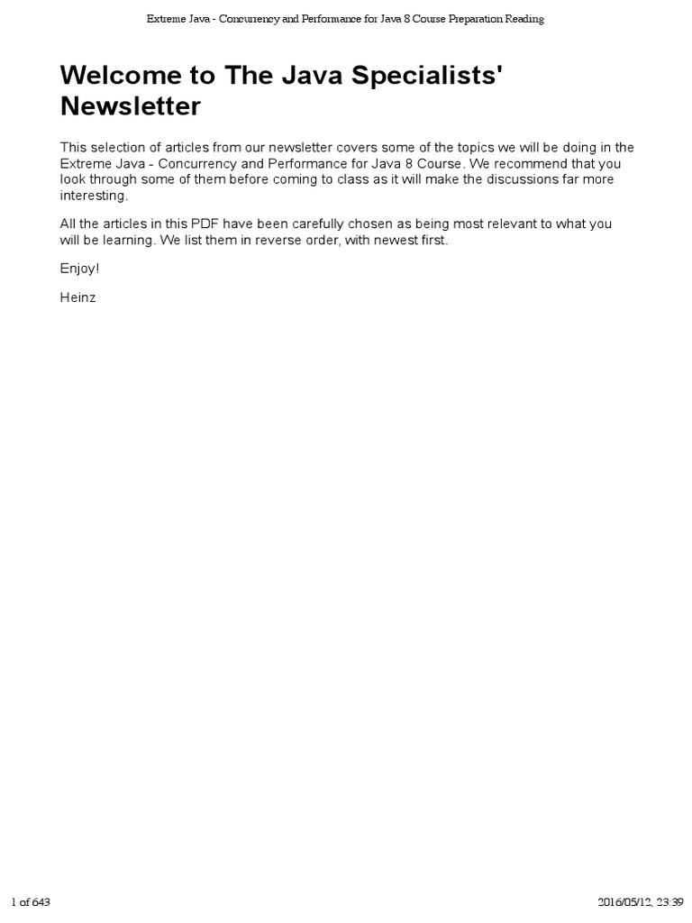 Extreme Java Concurrency And Performance For Java 8 Course