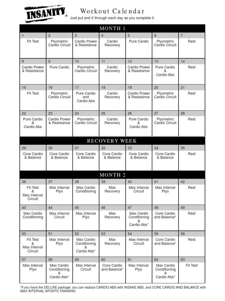 Insanity-Fit-Test.pdf | Aerobic Exercise | Body Shape