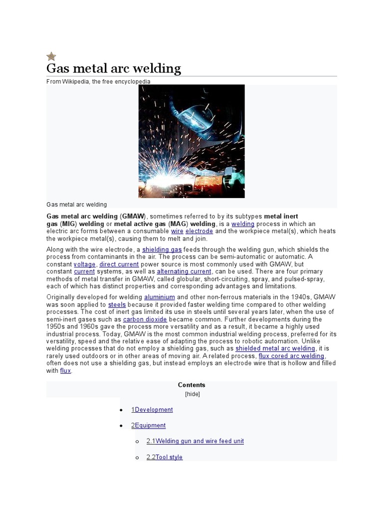 Gas Metal Arc Welding | PDF | Joining | Welding