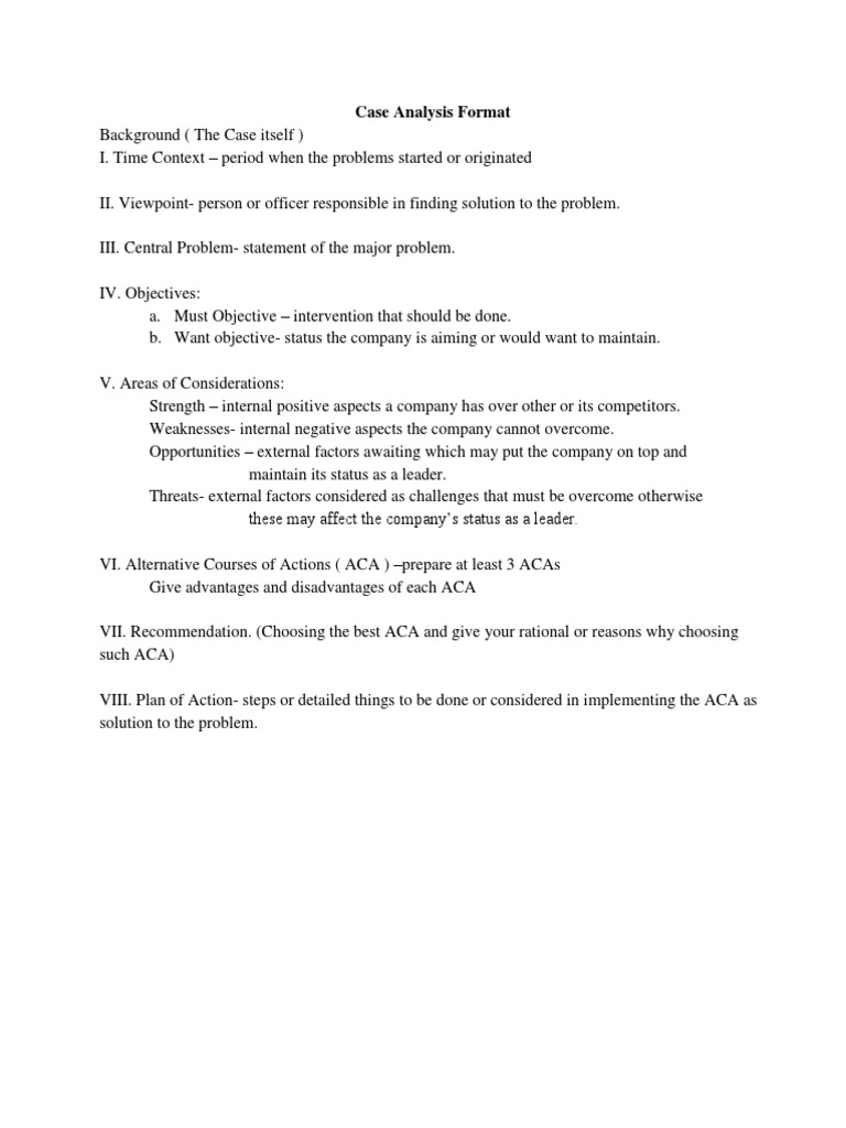 Case Analysis Format | PDF | Kmart | Retail