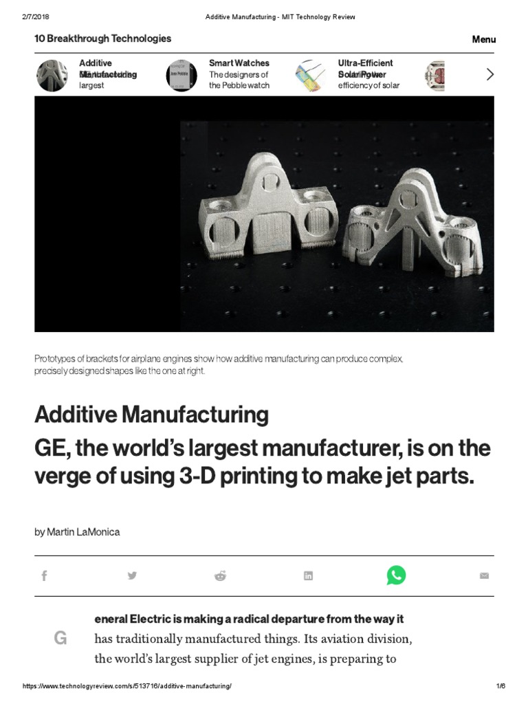 Additive Manufacturing - MIT Technology Review | PDF | 3 D Printing ...