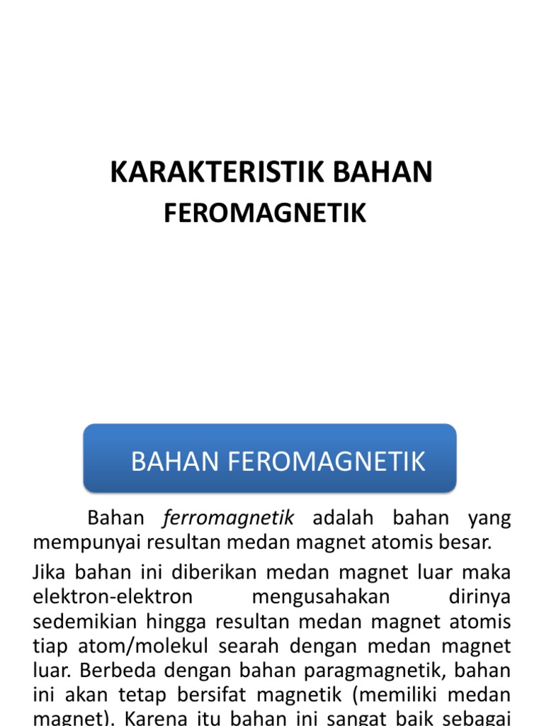 Bahan Feromagnetik dan Sifatnya | PDF