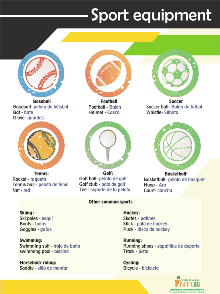 Sport Equipment Vocabulary | PDF