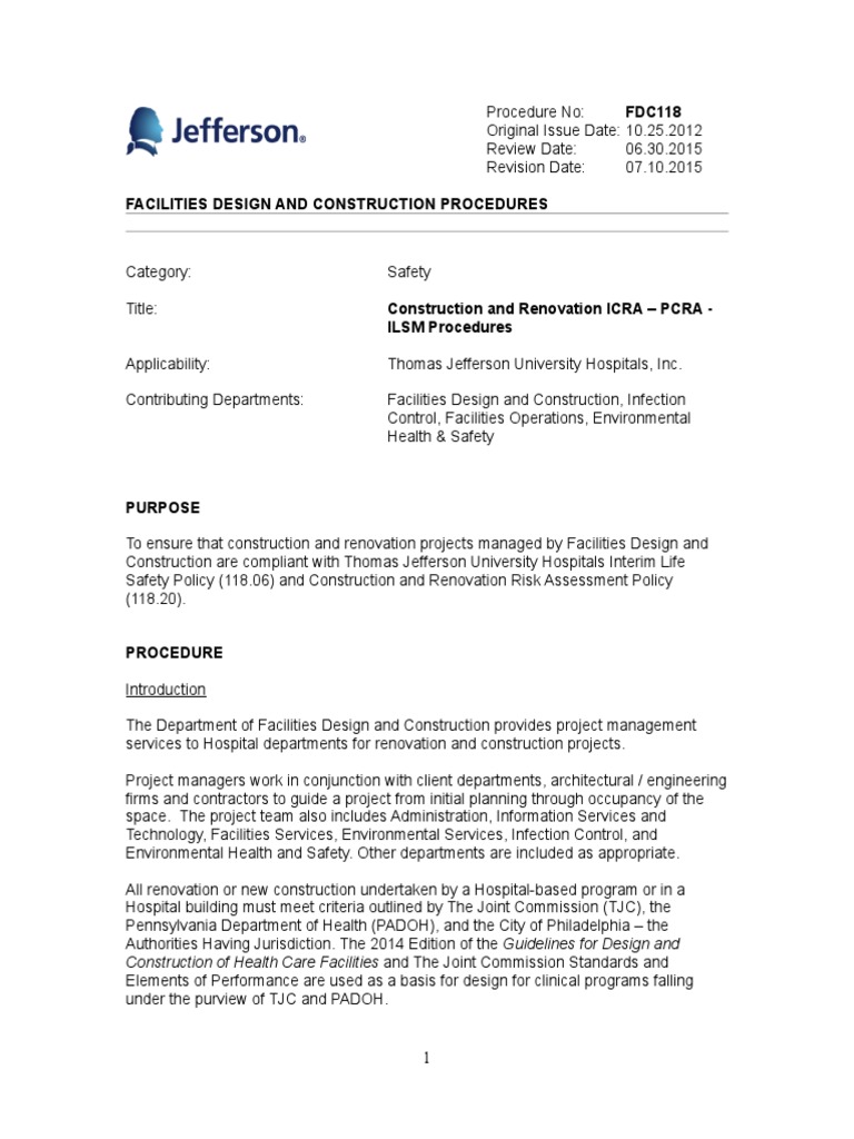 ILSM Procedures Construction and Renovations Rev 7-10-2015 | PDF ...