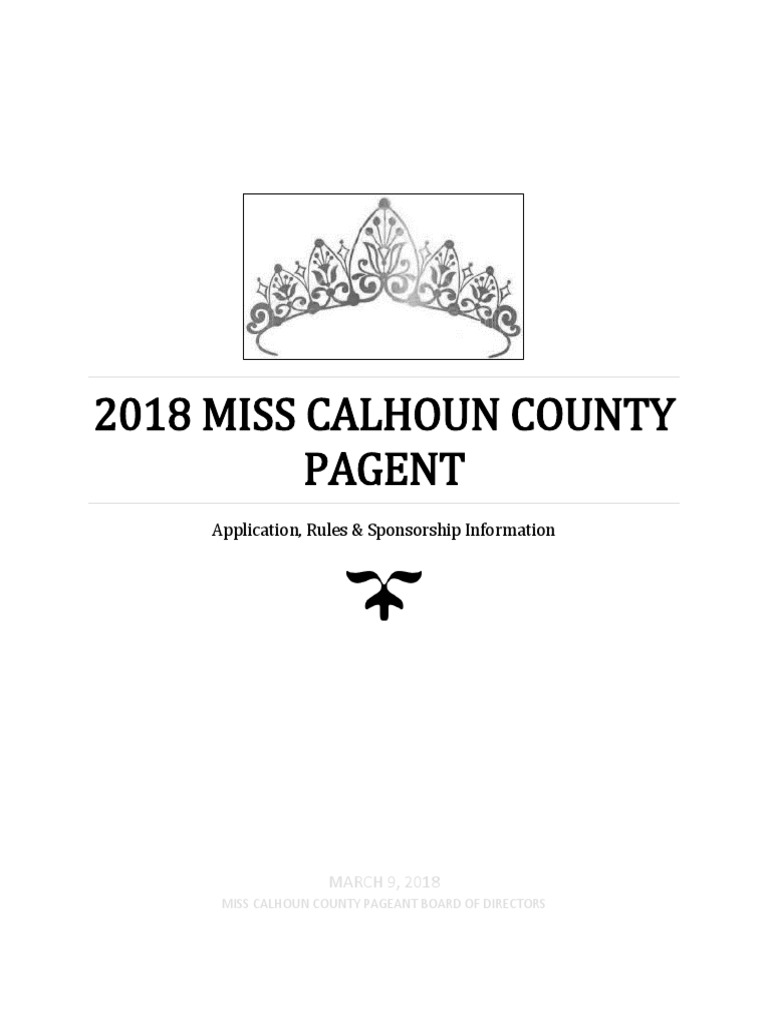 2018 Jr. and Miss Pageant Application | PDF | Sponsor (Commercial ...