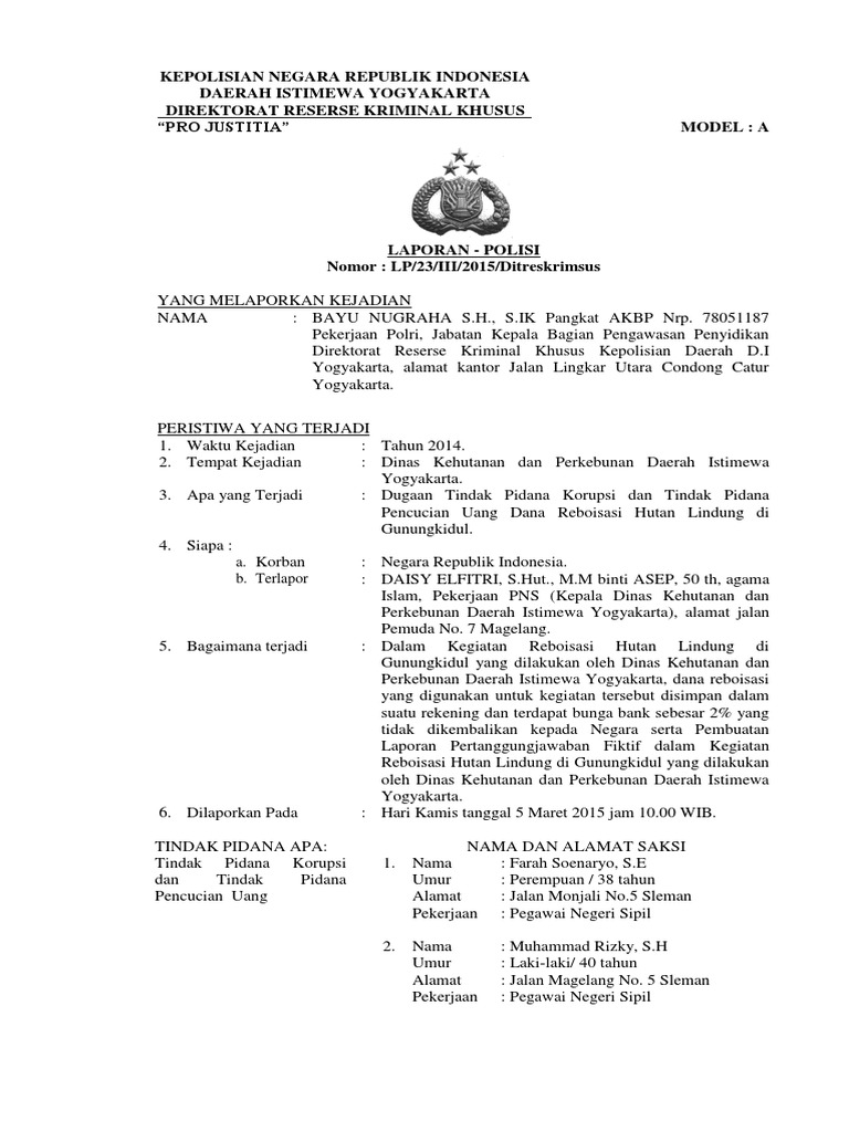 Laporan Polisi | PDF