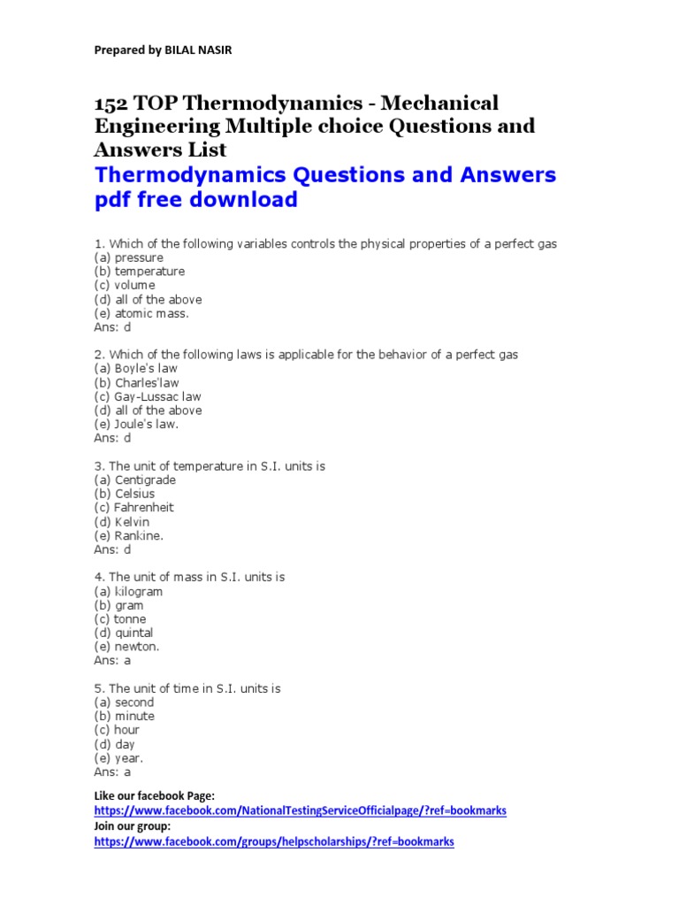 Mechanical Engineering Objective Type Questions | PDF | Internal ...