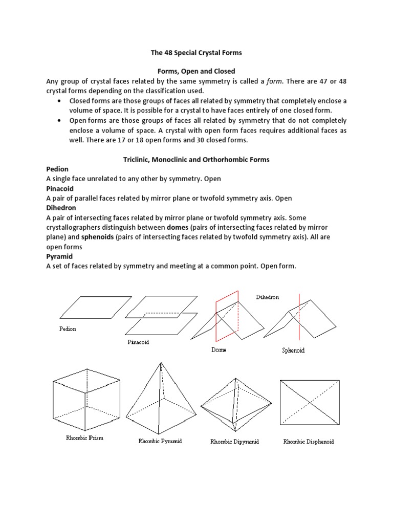 Crystal Forms | PDF | Geometric Shapes | Euclidean Geometry