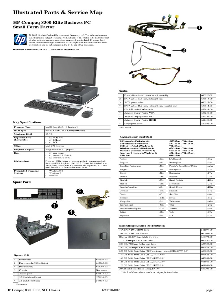HP8300 MOBO Layout PDF | PDF | Booting | Usb