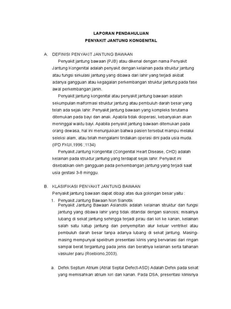 LP PJB (Penyakit Jantung Bawaan) | PDF