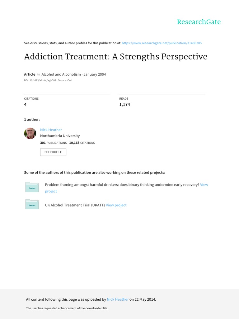 Addiction Treatment: A Strengths Perspective: Alcohol and Alcoholism ...