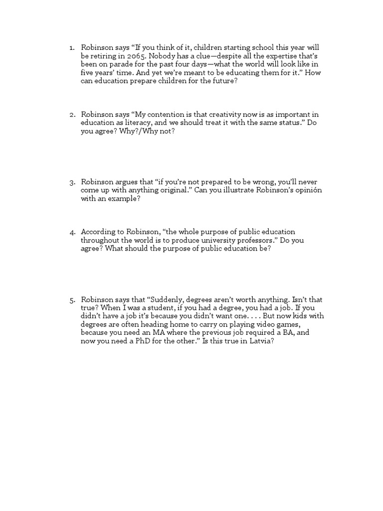 Discussion Questions Ted Talk | PDF | Social Science | Self-Improvement