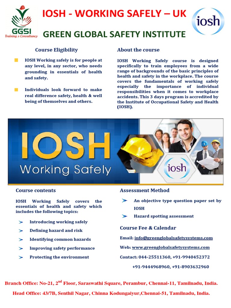 IOSH Working Safely Brouchere | PDF