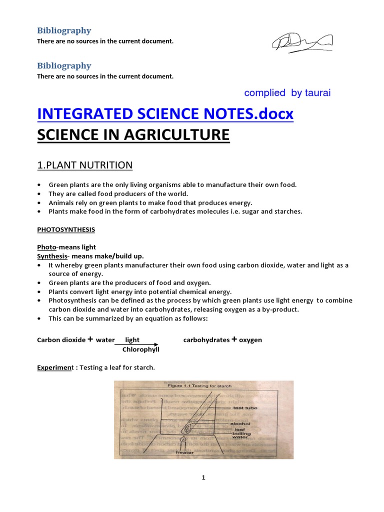 Integrated Science Notes | PDF | Digestion | Atrium (Heart)