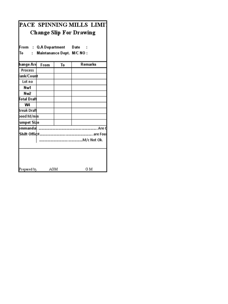 Change Slip For Drawing | PDF