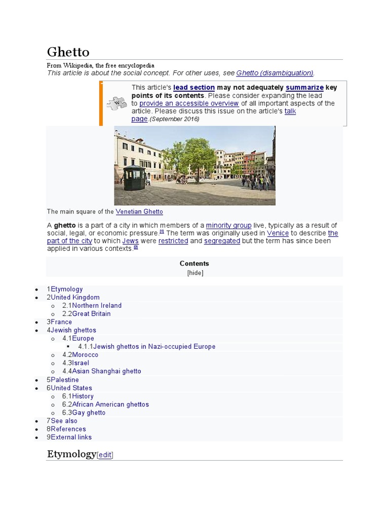 Ghetto: Etymology | PDF | Ghetto | Society