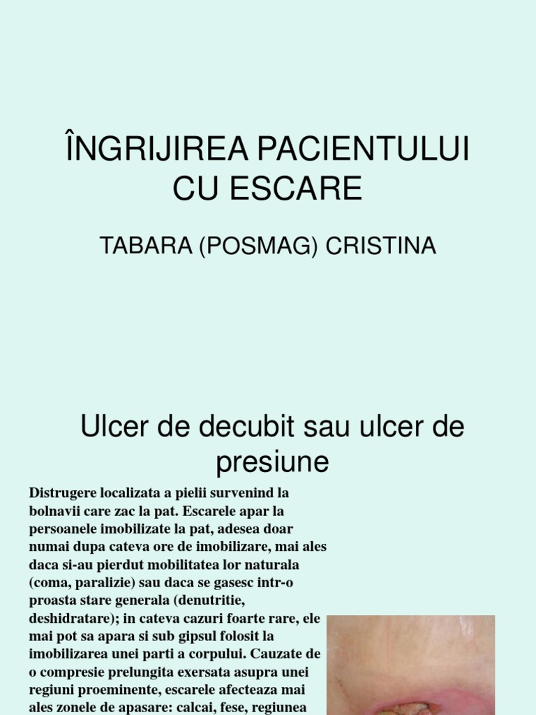 Îngrijirea Pacientului Cu Escare | PDF