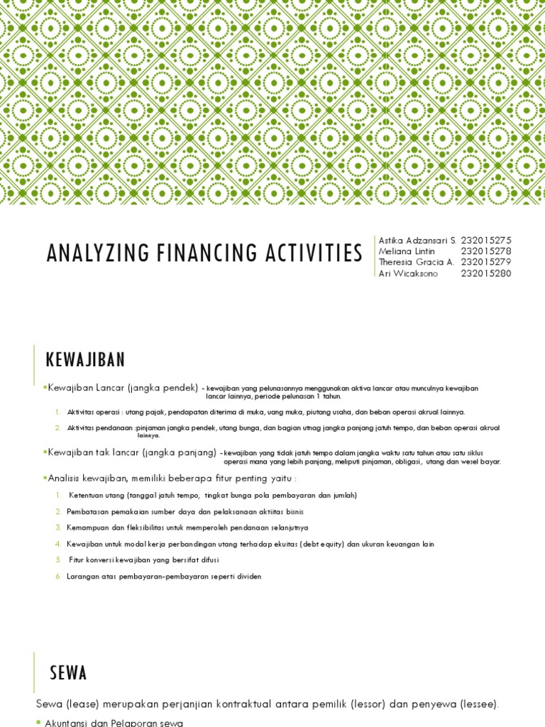 BAB 3 - Analyzing Financing Activities | PDF