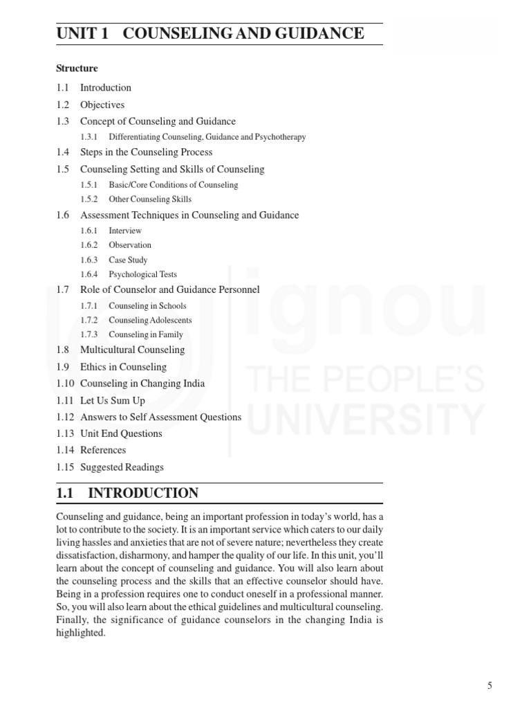 Counseling and Guidance Overview | PDF | Psychotherapy | Psychological ...