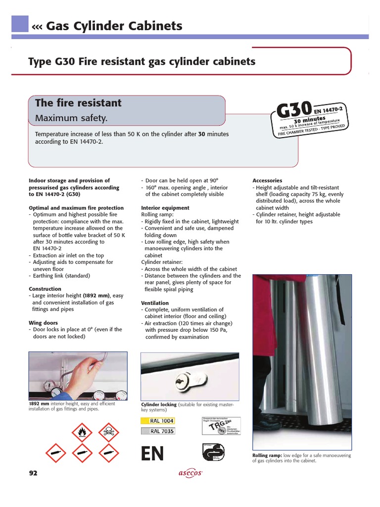 Fire-Resistant Gas Cylinder Cabinets | PDF | Door | Explosion