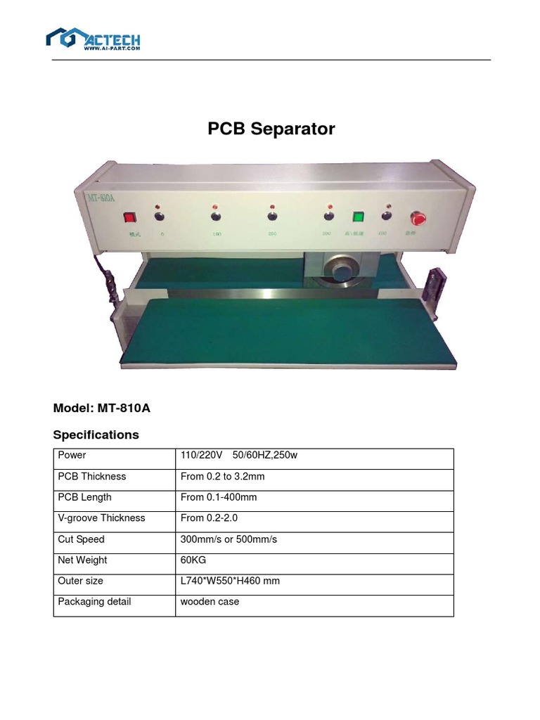 MT-810A PCB Separator | PDF