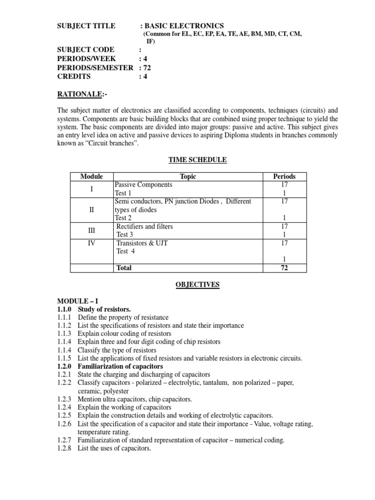 2nd Sem Basic Electronics | Download Free PDF | Rectifier | Diode