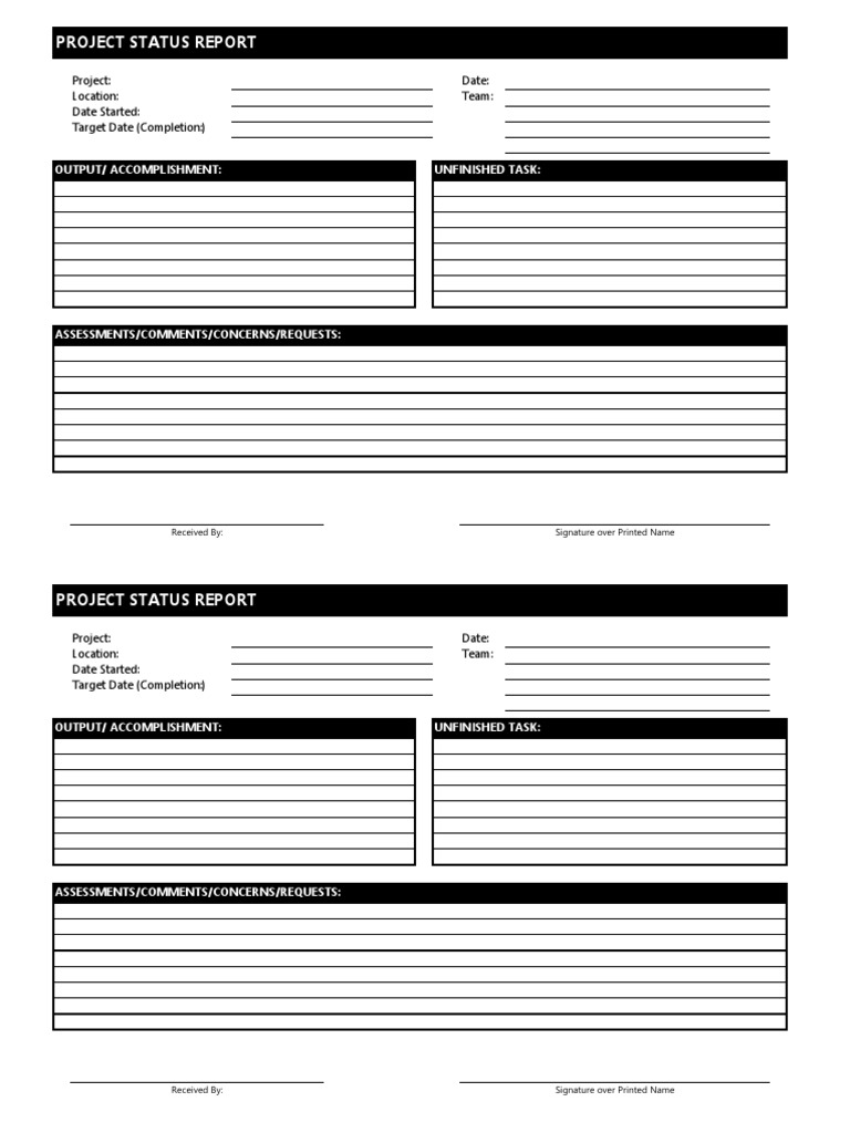 Project Status Report: Project: Date: Location: Team: Date Started ...