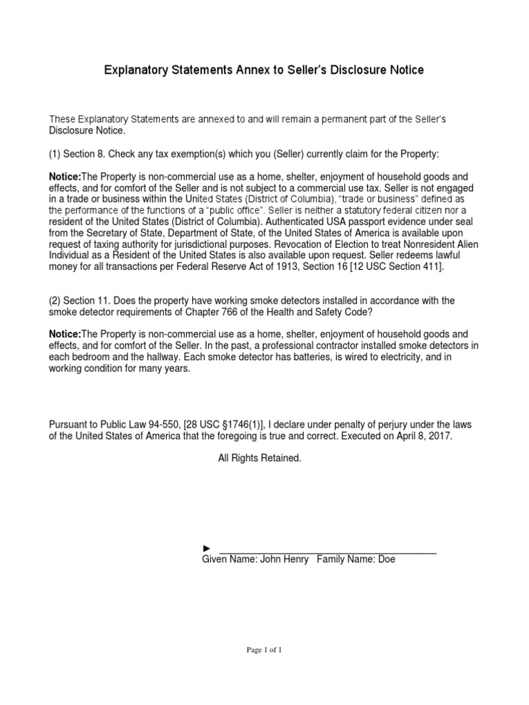 Disclosure Form Explanatory Statement | PDF | Politics | Social Science