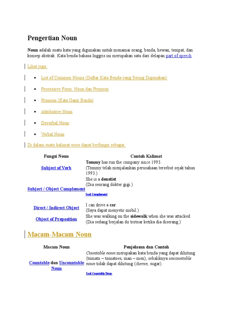 Pengertian Noun | PDF