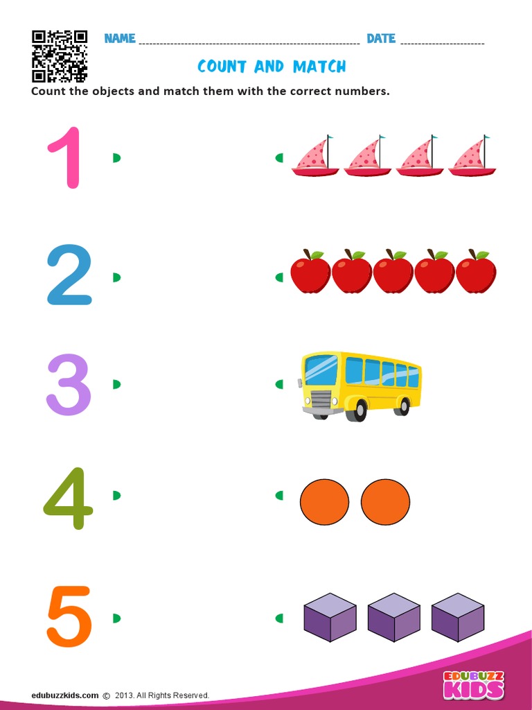 Count and Match Numbers 1-5 | PDF