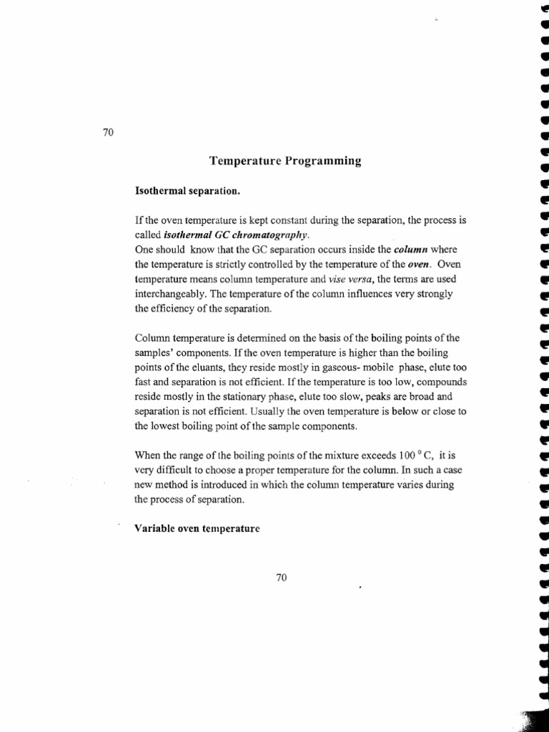 Temperature Programming | PDF | Gas Chromatography | Chromatography