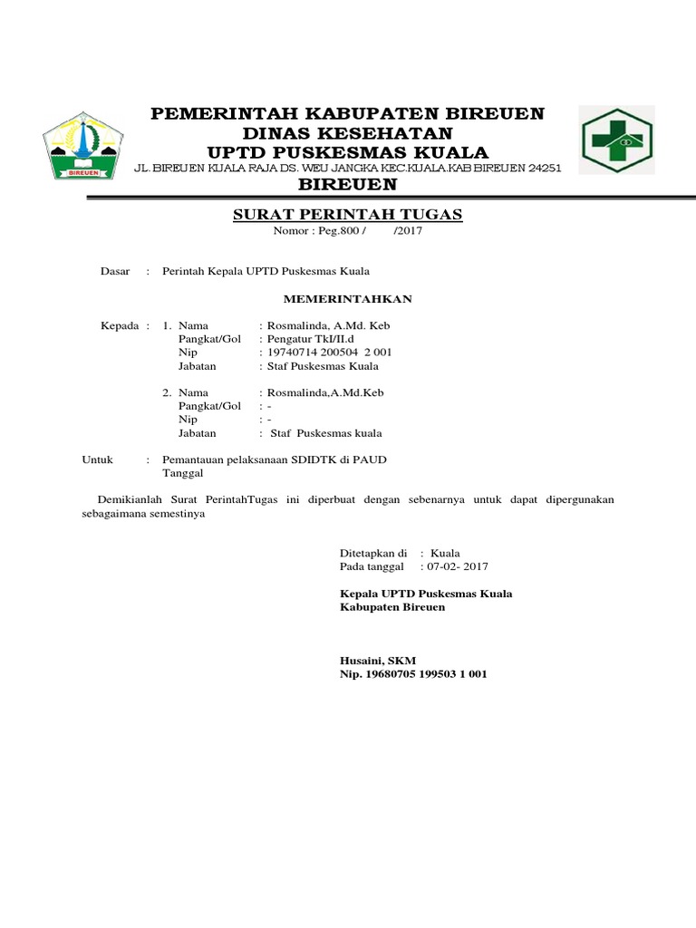 SPT Sdidtk Paud | PDF