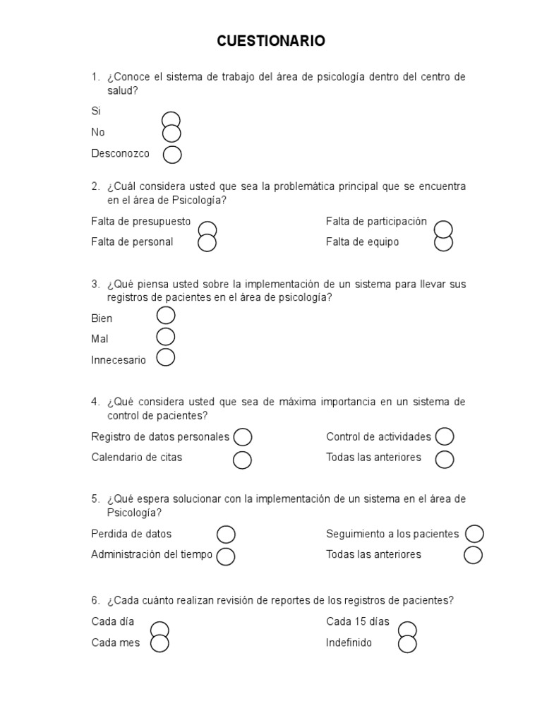 Entrevista y Cuestionario | PDF | Crecimiento personal y profesional