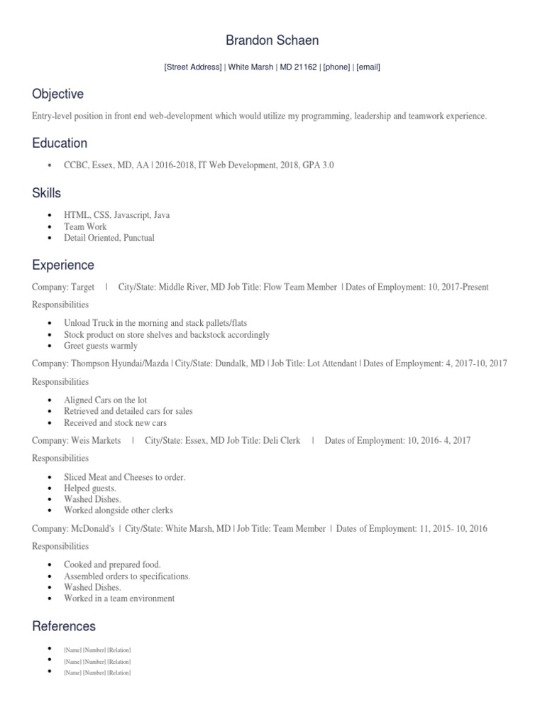 Resume 2 | PDF