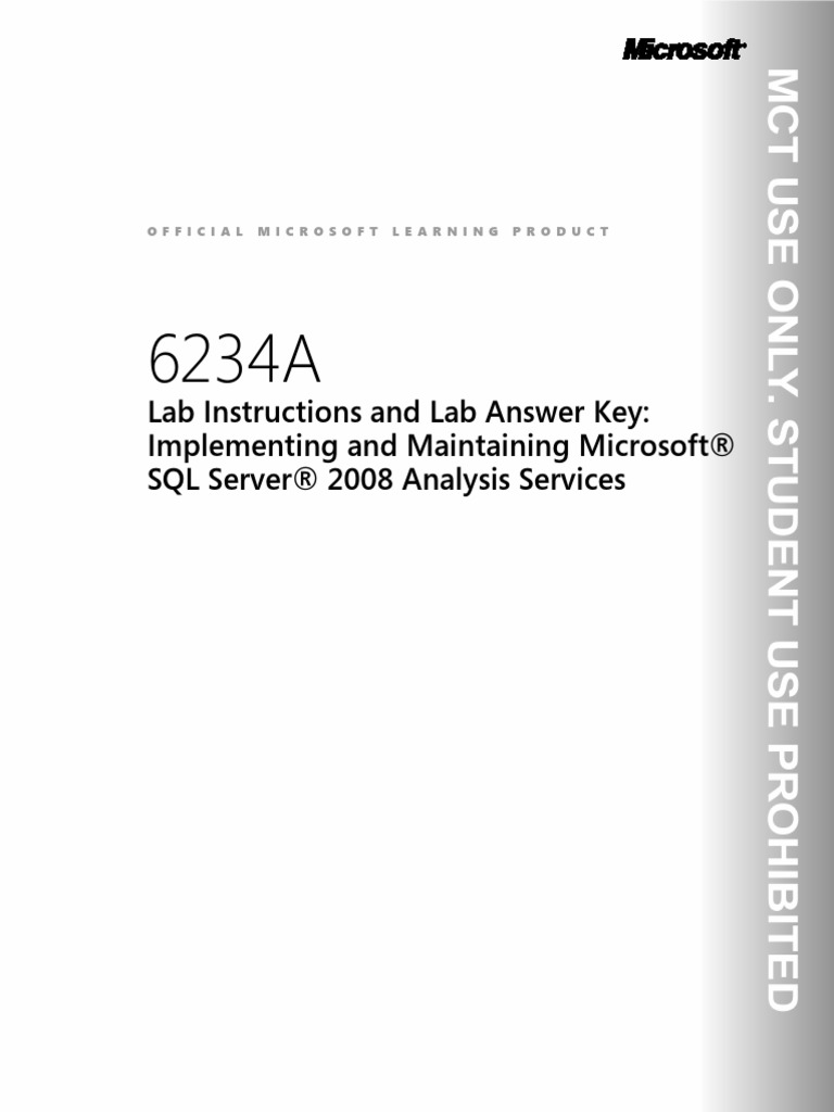 6234AD ENU LabManual PDF | PDF | Microsoft Sql Server | Databases
